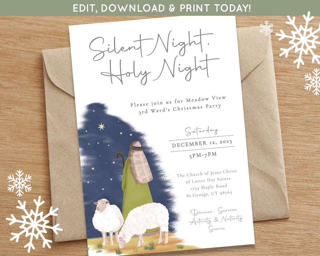 LDS Ward Christmas Party Invitation | Ward Christmas Program Template ...