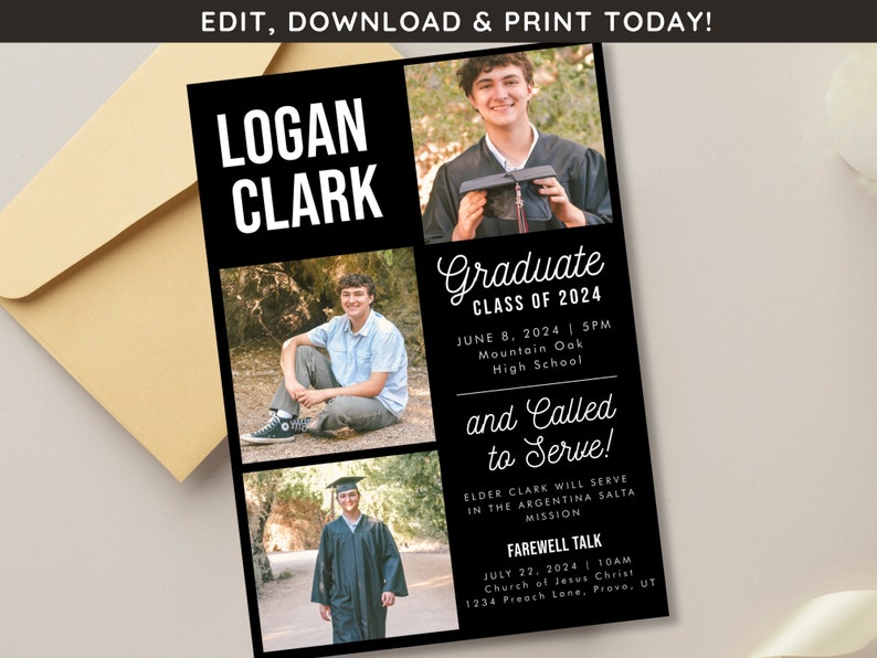 Graduation and Mission Combo Announcement | LDS Mission Farewell ...