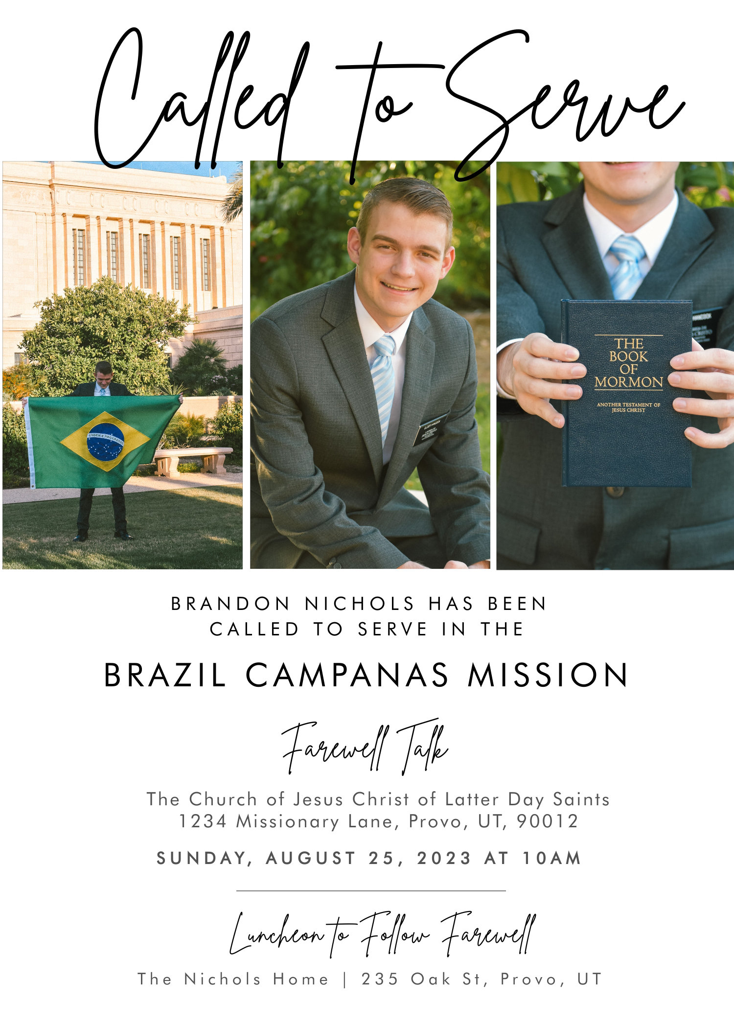 LDS Mission Farewell Invitation Missionary Announcement Editable ...
