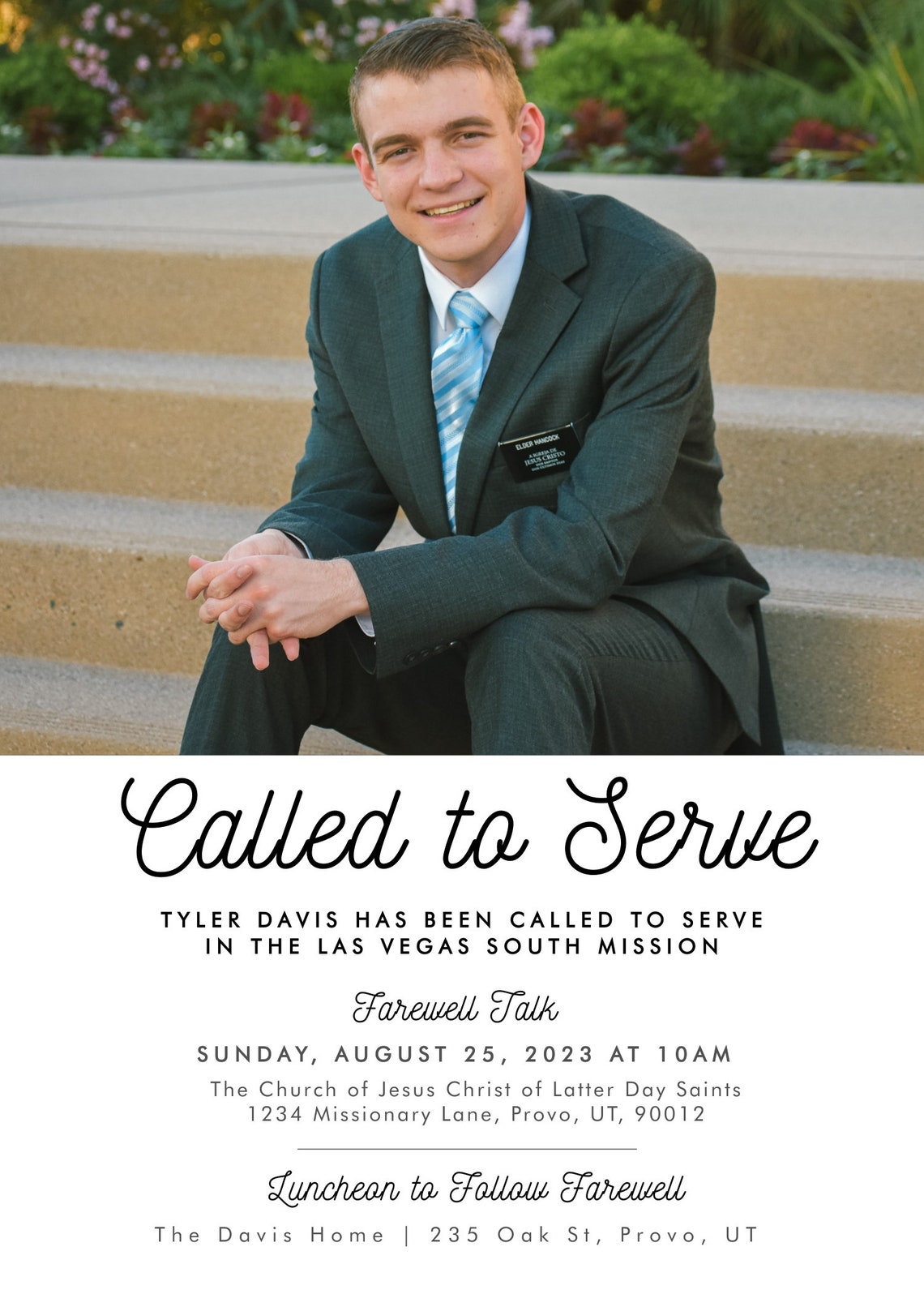 LDS Mission Farewell Invitation Missionary Announcement Editable ...