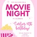 Girls Movie Night Birthday Invitation | Popcorn Kids Birthday ...