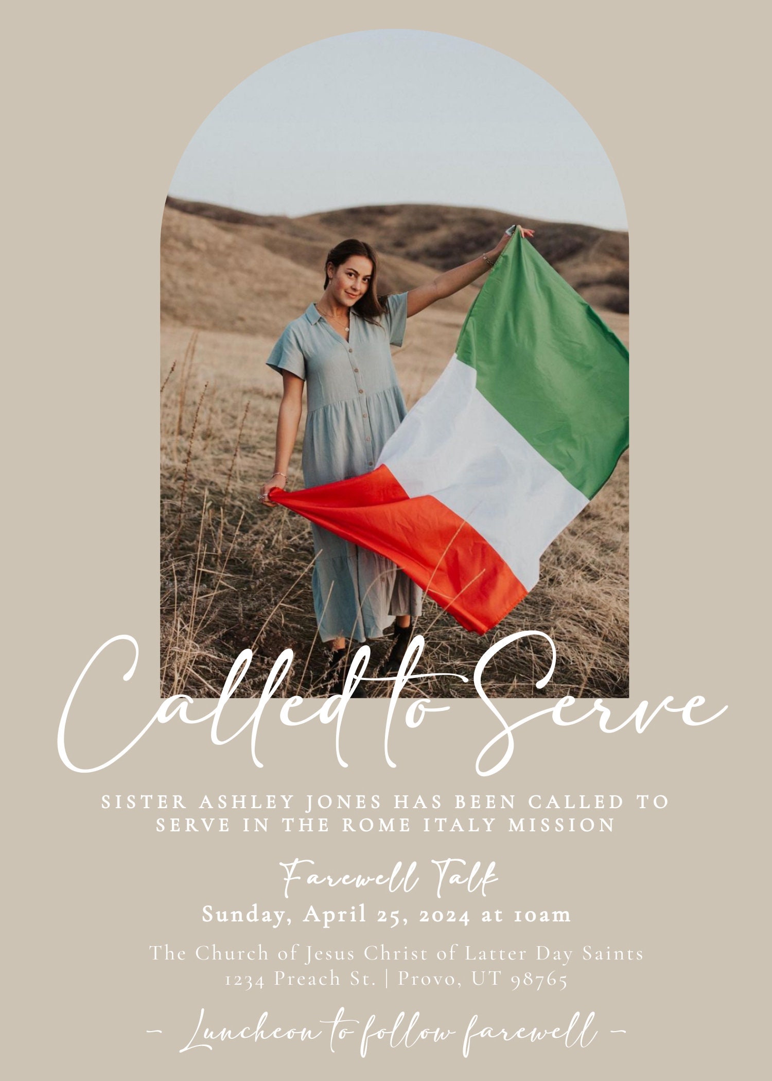 LDS Mission Farewell Invitation Sister Missionary Announcement Editable ...