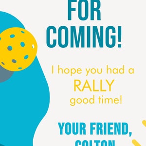 Pickleball Favor Tag | Pickleball Birthday Party Gift Tag | Boys ...