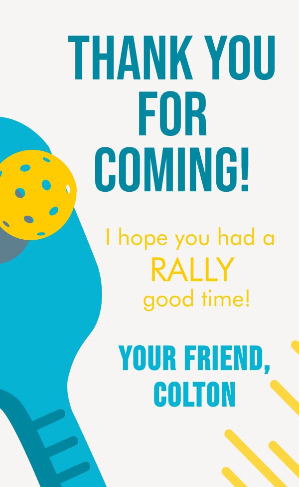 Pickleball Favor Tag | Pickleball Birthday Party Gift Tag | Boys ...