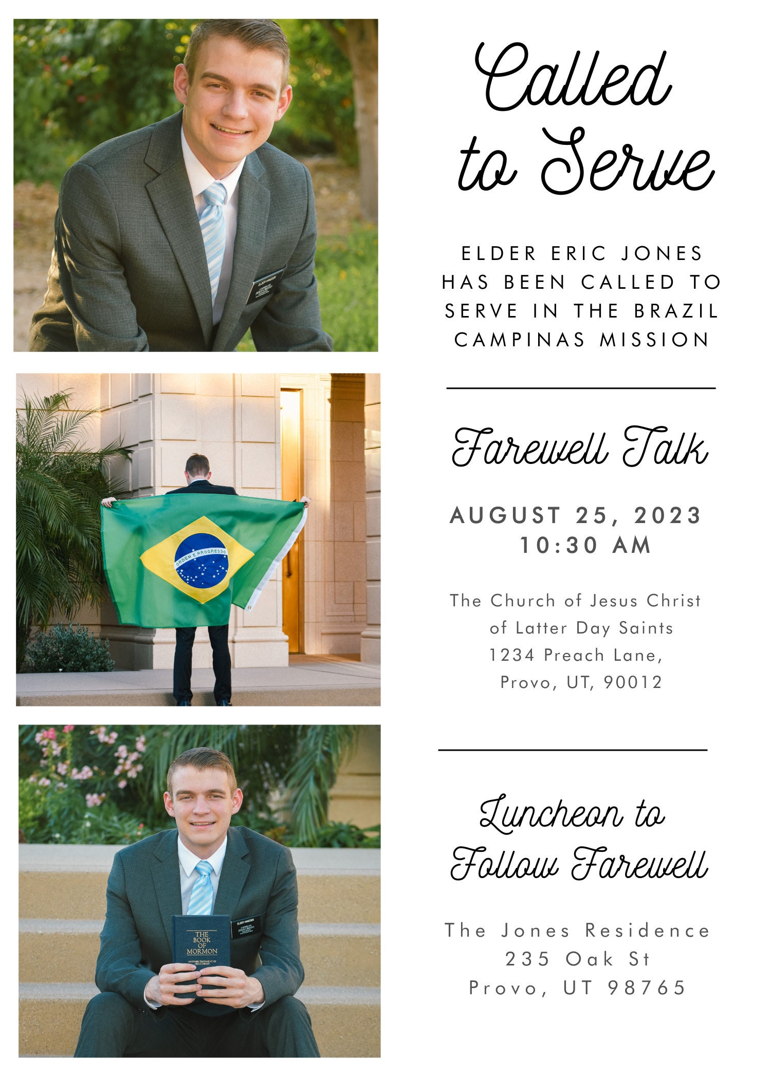 LDS Mission Farewell Invitation | Missionary Announcement | Editable ...