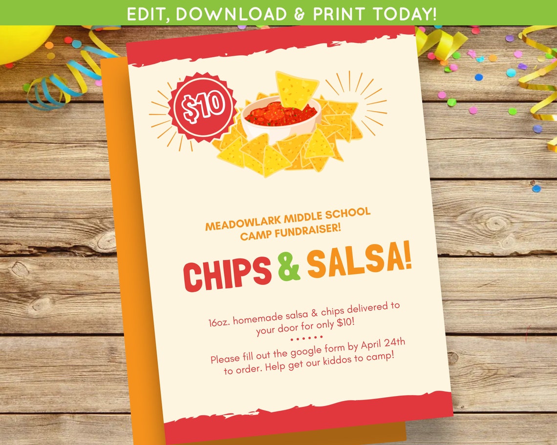 Chips and Salsa Fundraiser | Young Womens Young Mens Fundraiser Flyer ...