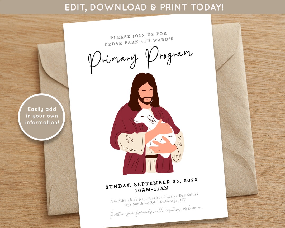 LDS Primary Program Invitation | Primary Program Template | Primary ...