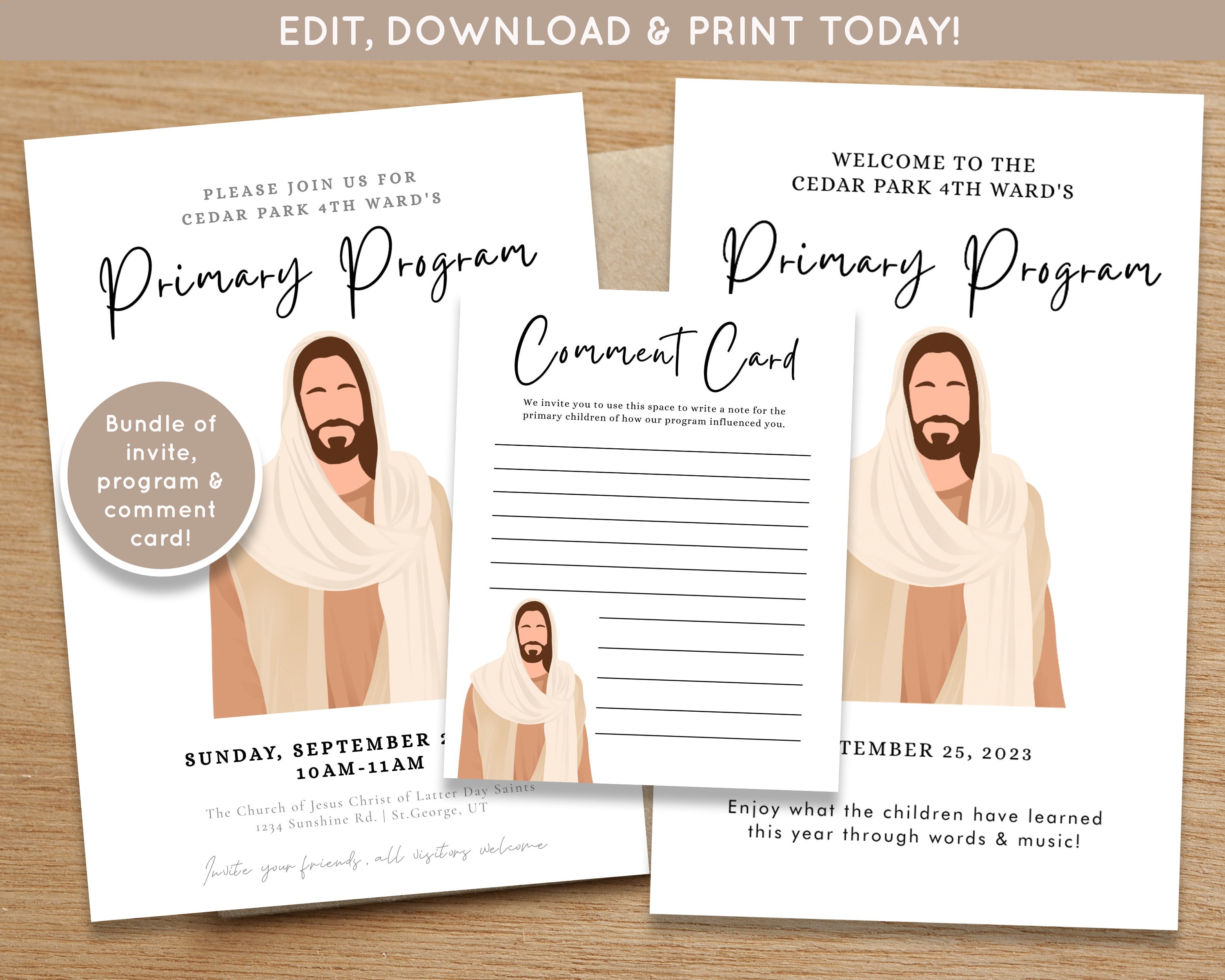 LDS Primary Program Invitation Bundle With Comment Card, Invite ...