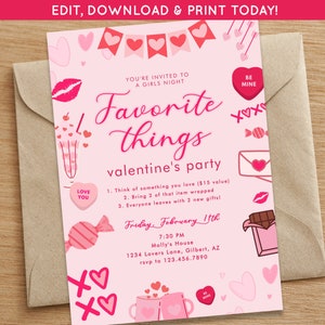 Valentines Day Girls Night Invite | Valentines Favorite Things Party ...