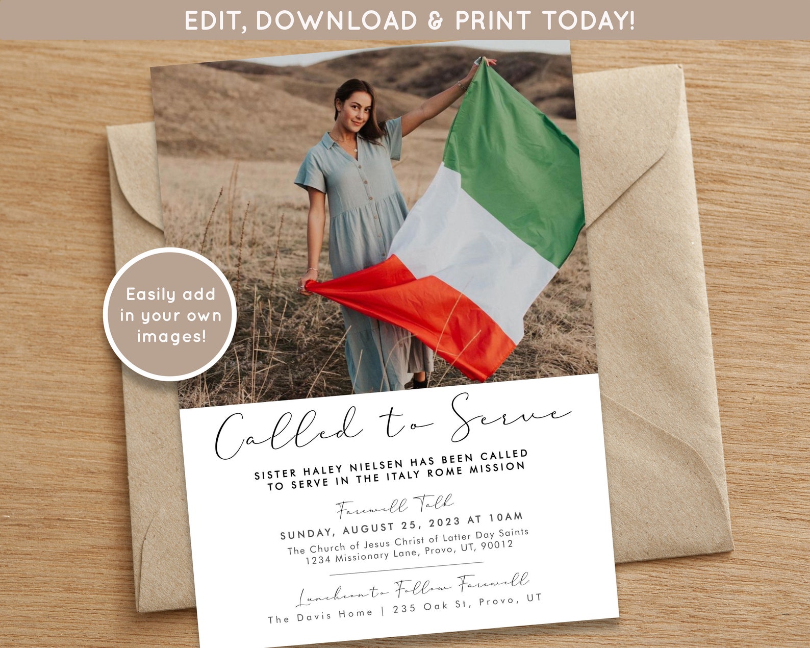 LDS Mission Farewell Invitation | Sister Missionary Announcement ...