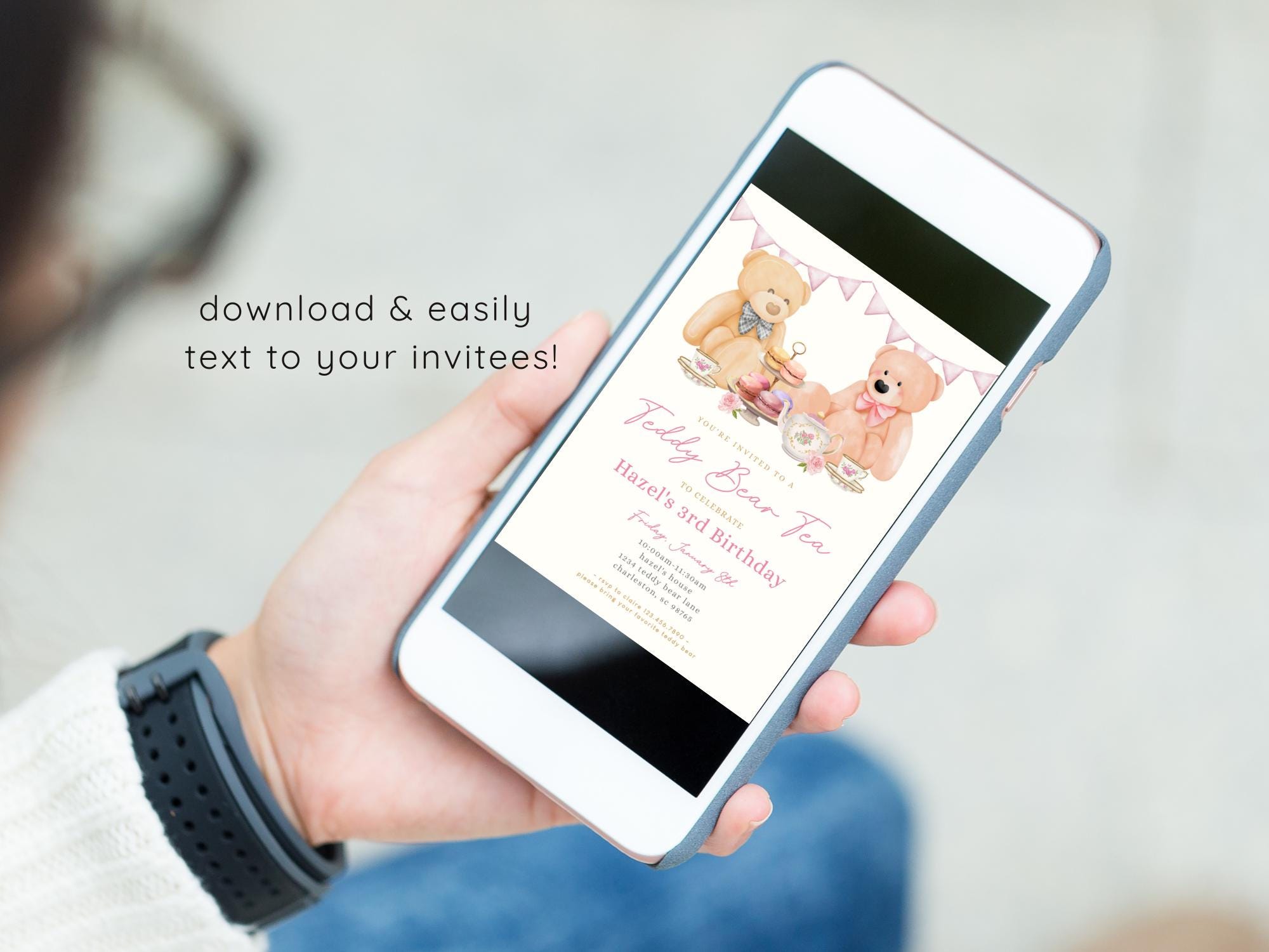 Teddy Bear Tea Birthday Party Invitation | Dolly and Me Party | Teddy ...