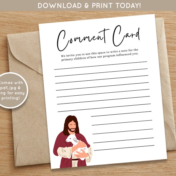 Comment Card - Etsy