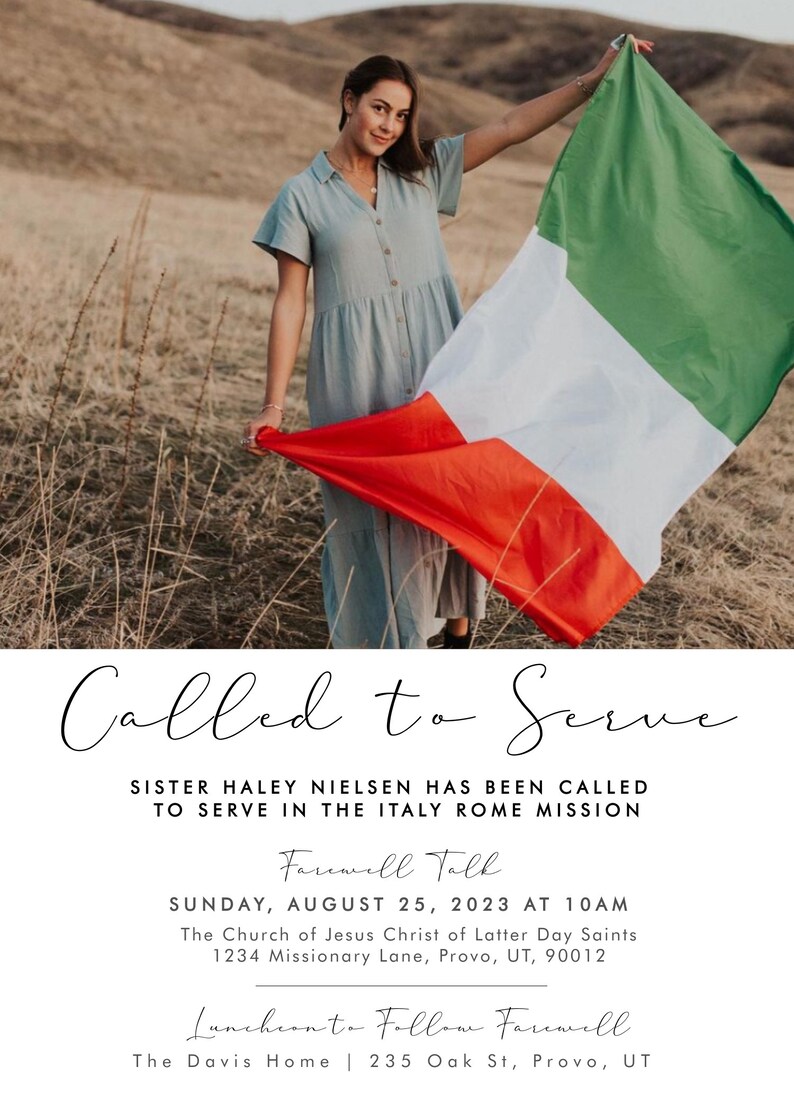 LDS Mission Farewell Invitation | Sister Missionary Announcement ...