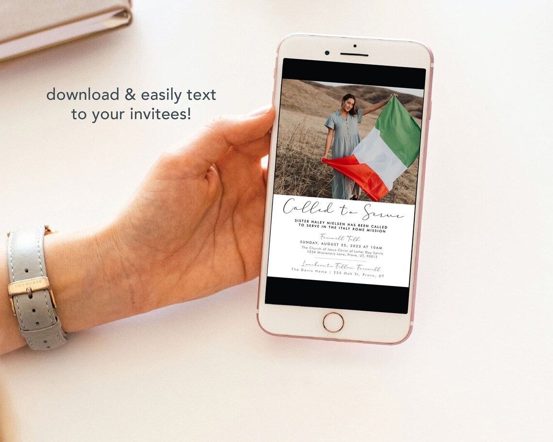 LDS Mission Farewell Invitation Sister Missionary Announcement Editable ...