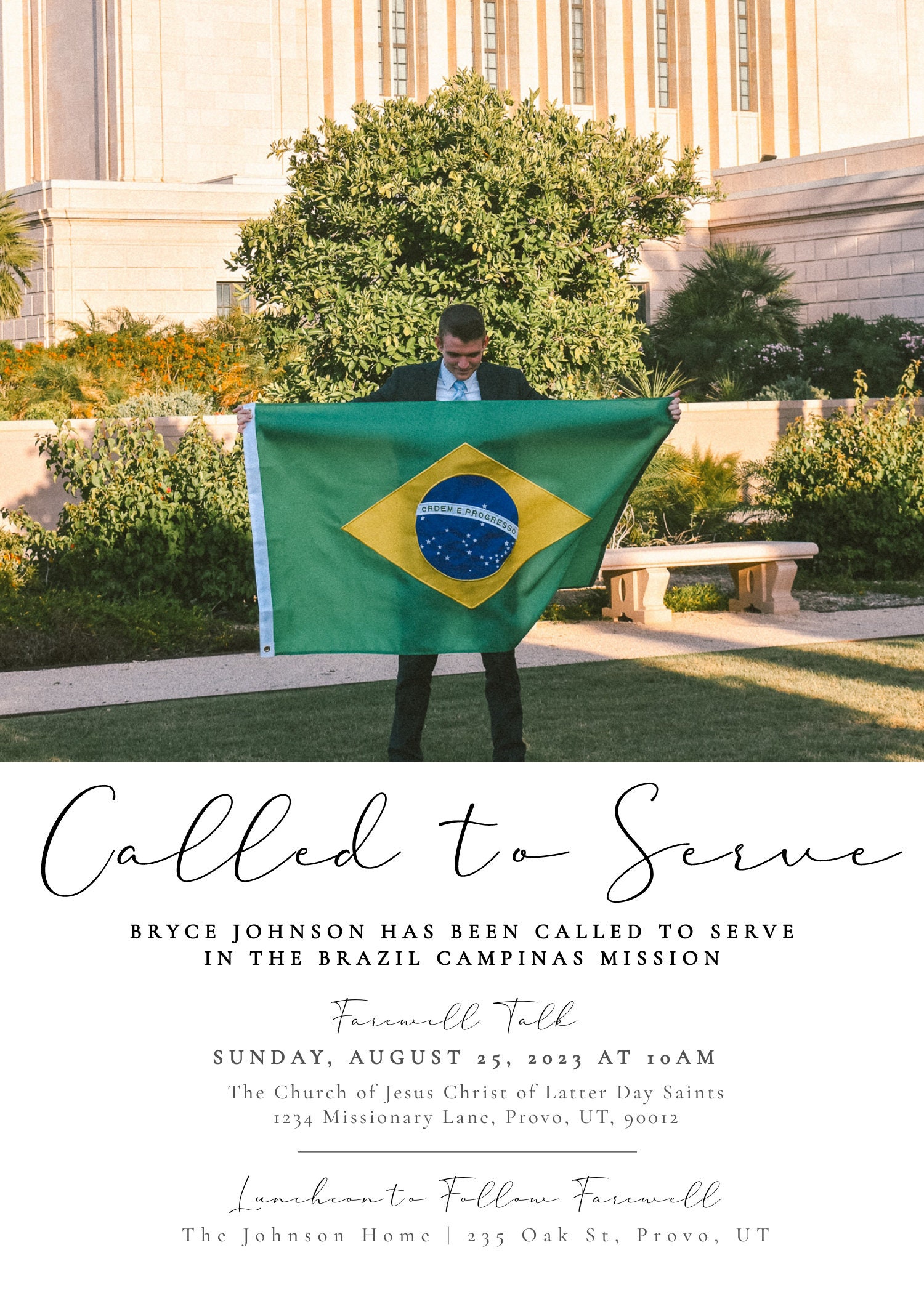 LDS Mission Farewell Invitation | Missionary Announcement | Editable ...