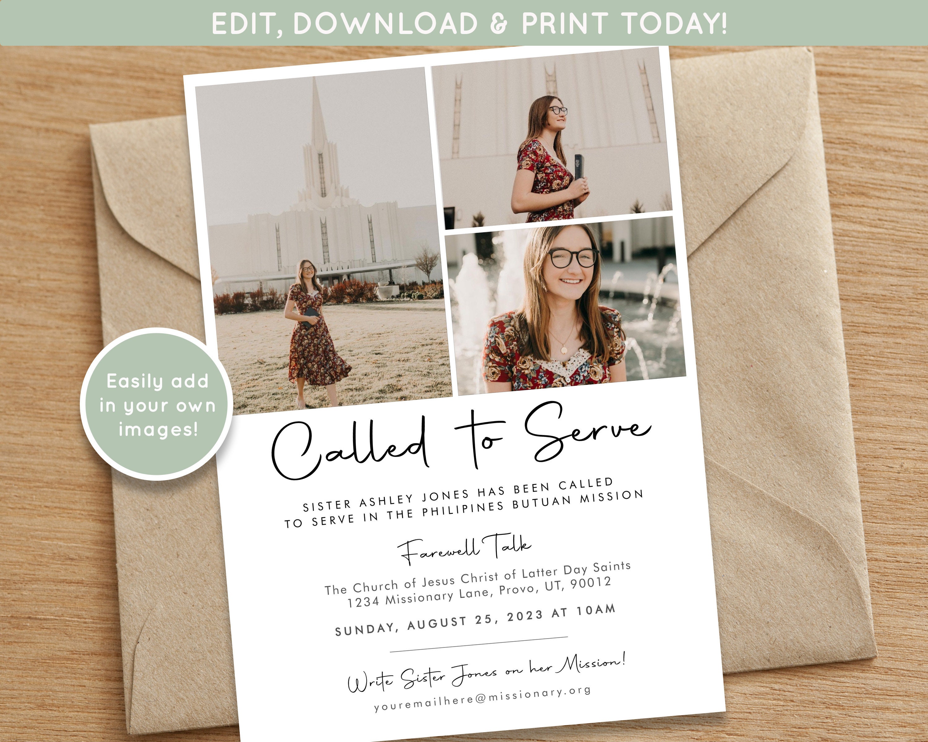 LDS Mission Farewell Invitation | Sister Missionary Announcement ...