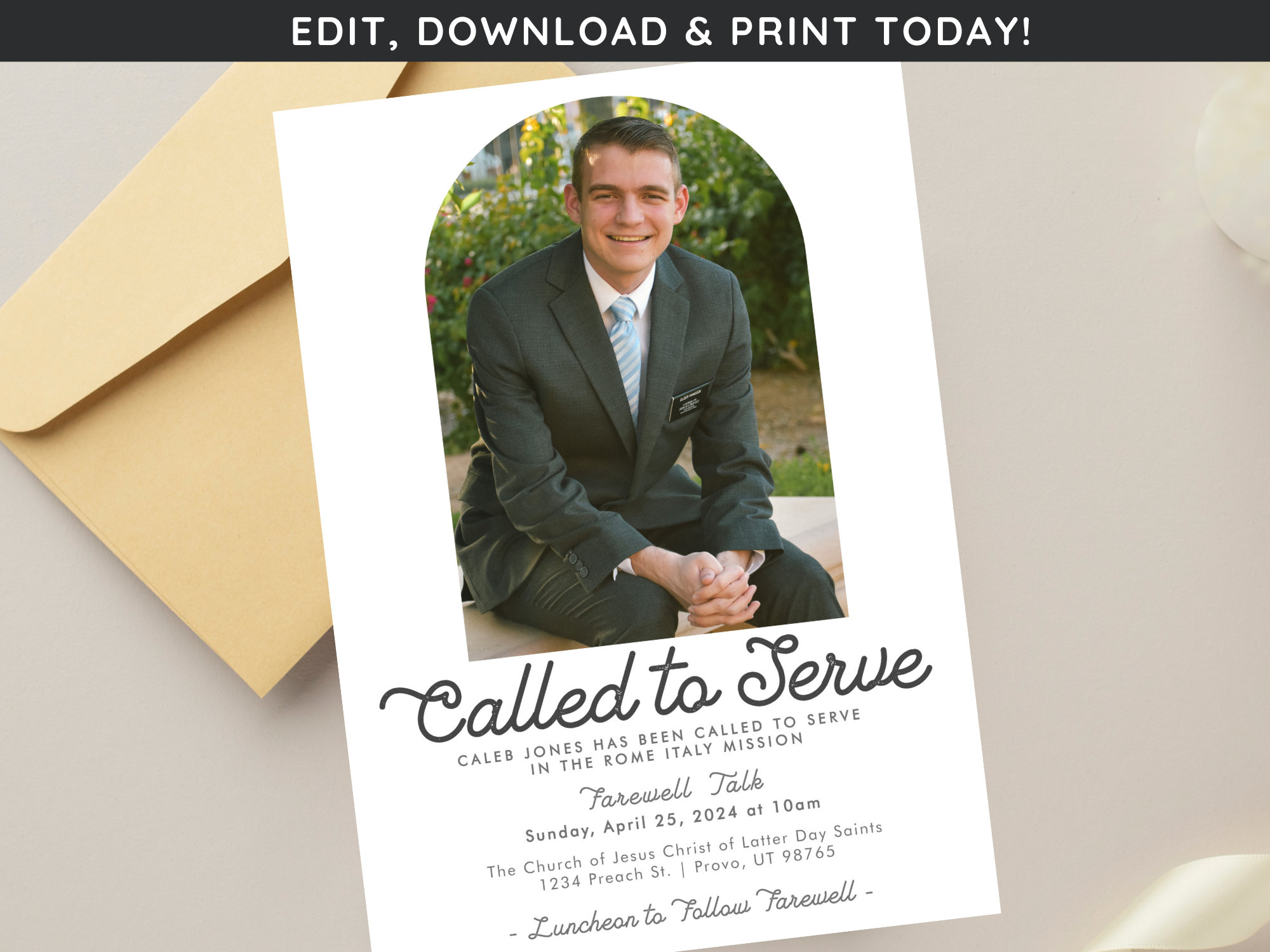 LDS Mission Farewell Invitation | Modern Missionary Announcement ...