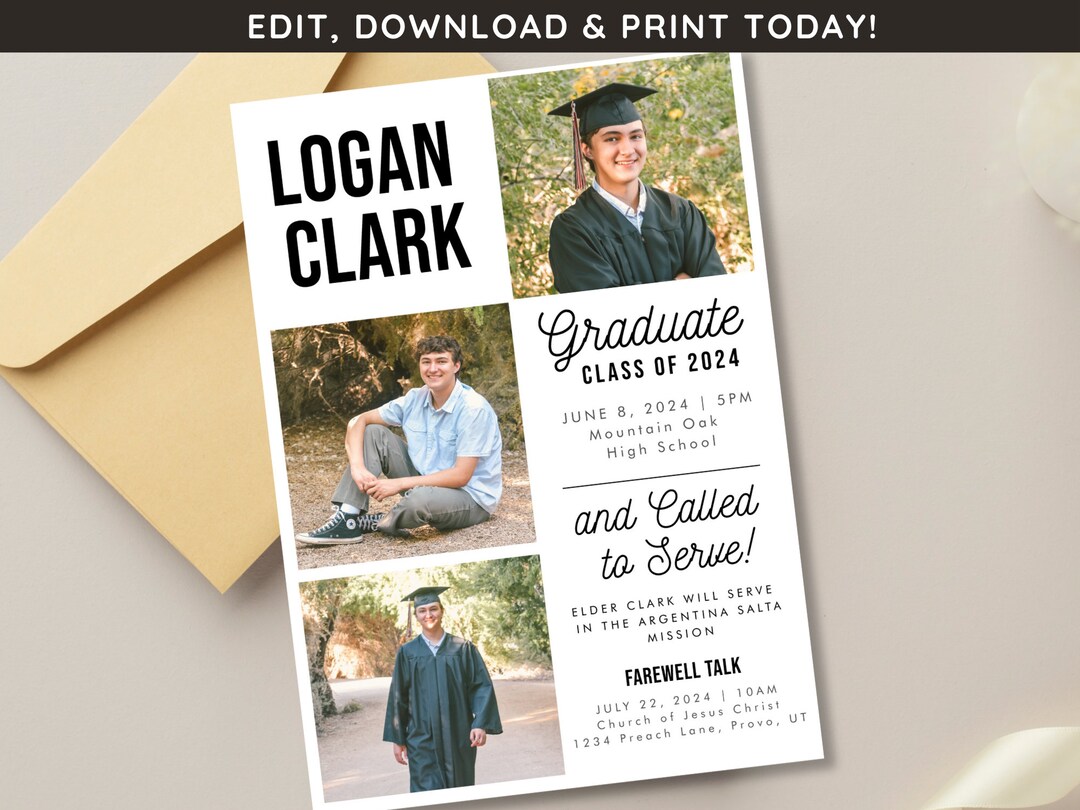 Graduation and Mission Combo Announcement | LDS Mission Farewell ...