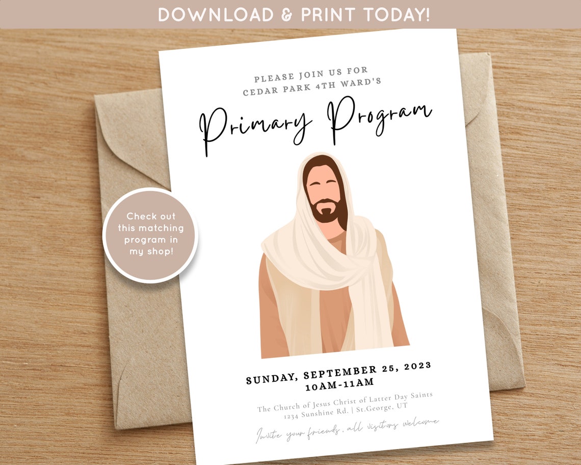 LDS Primary Program Comment Card | Primary Program Template | Primary ...