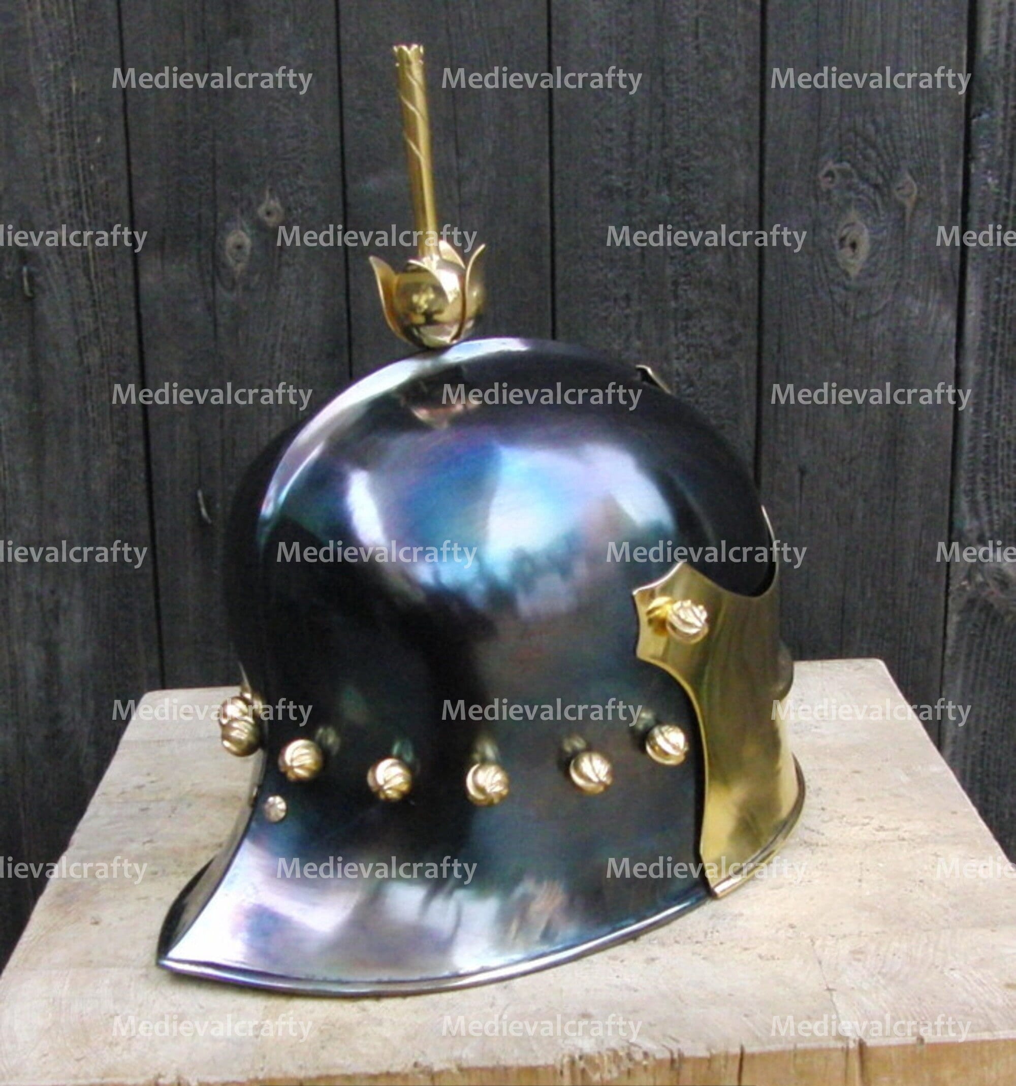 16 Gauge Medieval German Salleta Helmet Medieval 15th Century Sallet ...