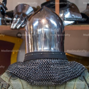 16GA Medieval Bacinet Nuremberg Helmet Medieval Houndskull Bascinet ...