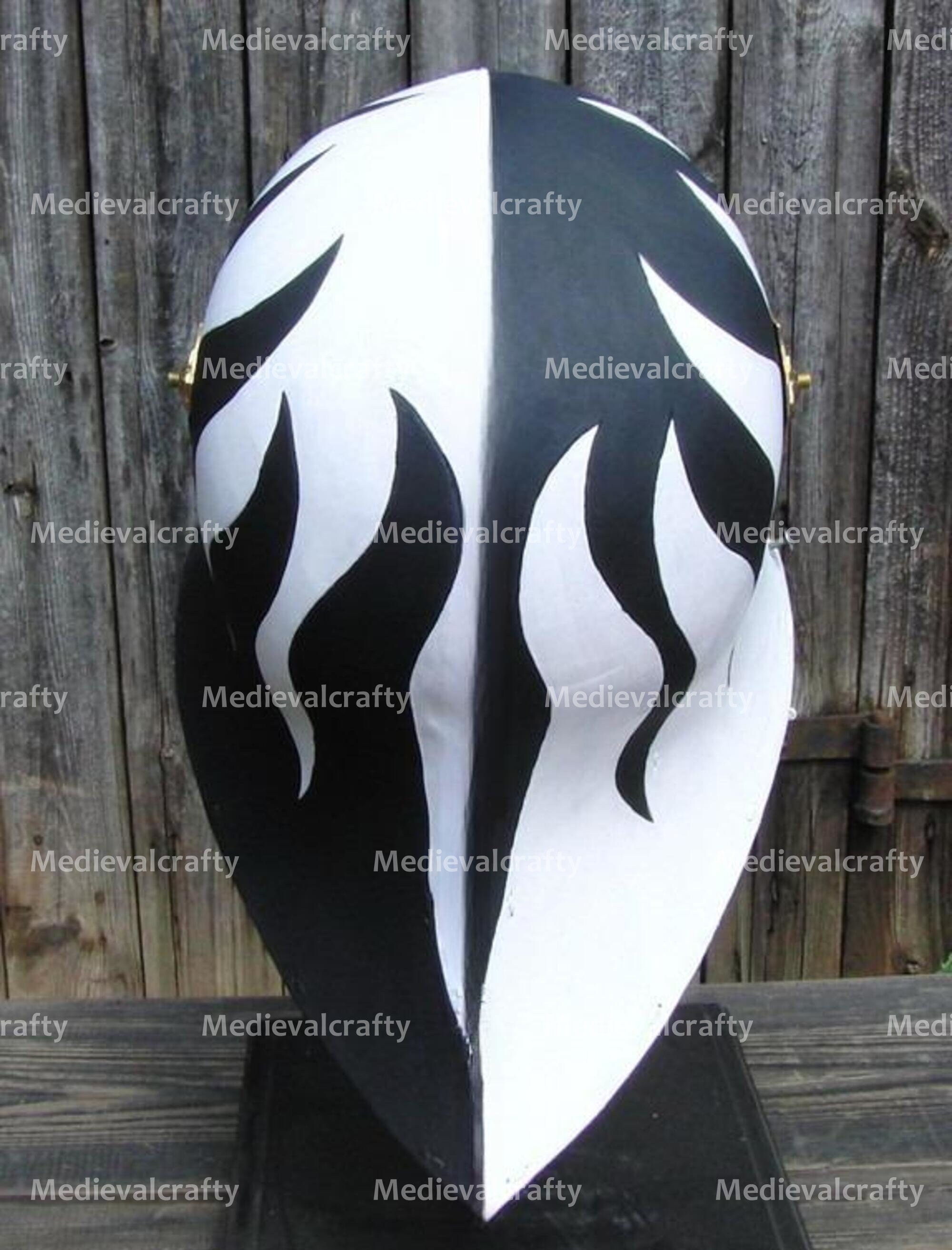 18 Gauge Medieval German Painted Helmet With Brass Plated Visor ...