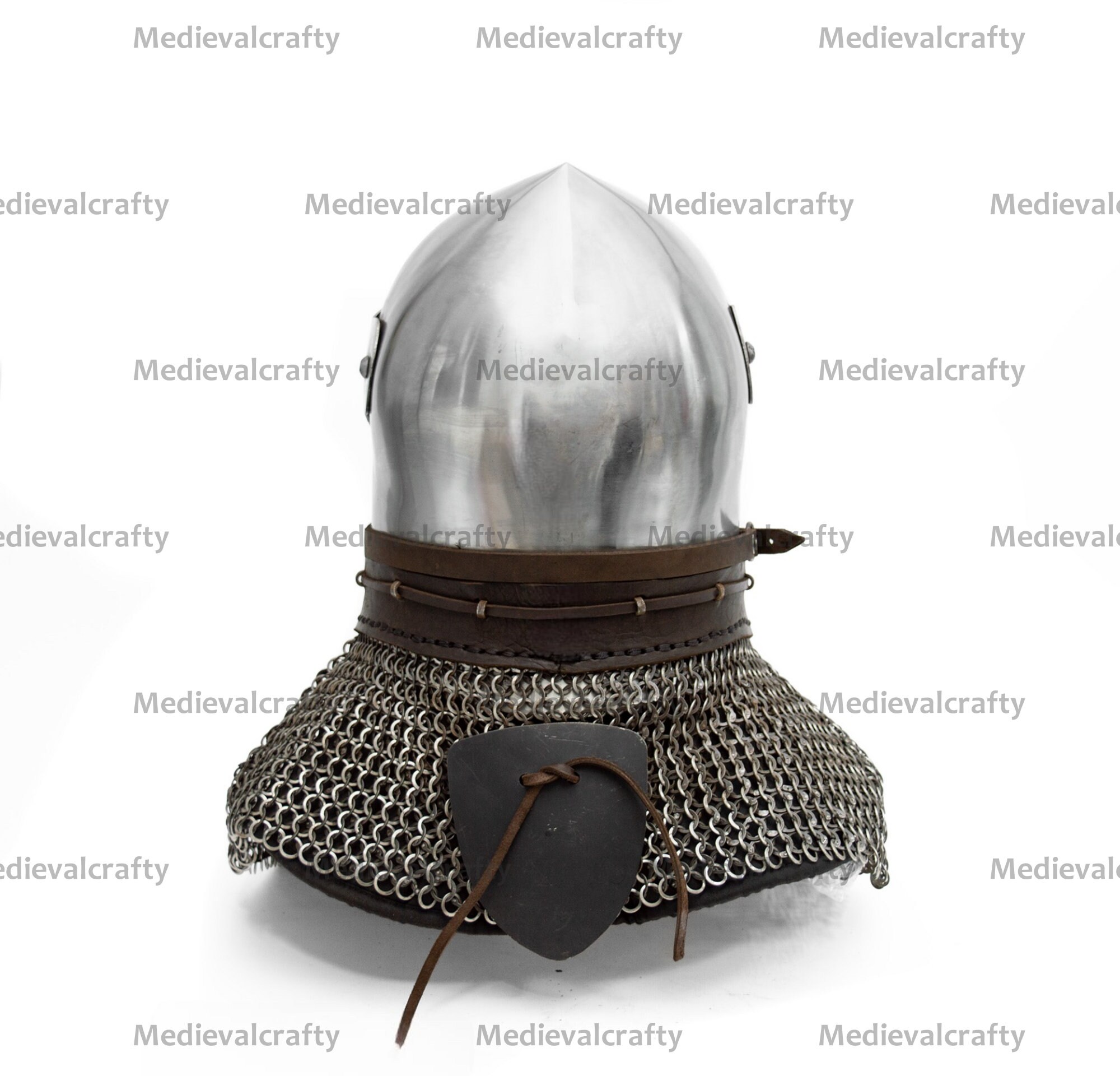 16G Medieval Bacinet Steel Cross Helmet Medieval Steel Guardian Helmet Medieval Crusader Visor ...