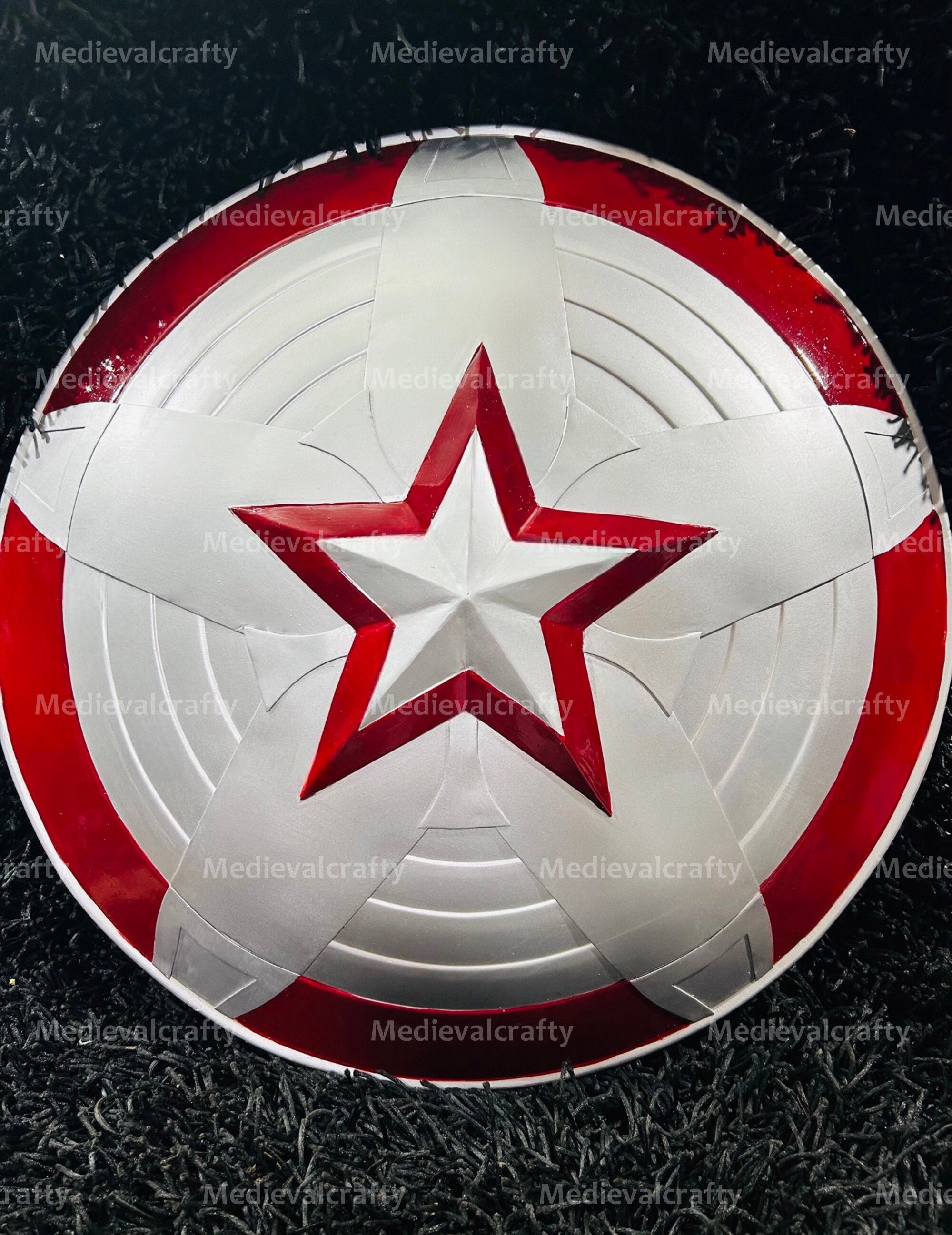 16 Gauge Medieval Red Guardian Shield Replica Luxury Metal Prop for Red ...