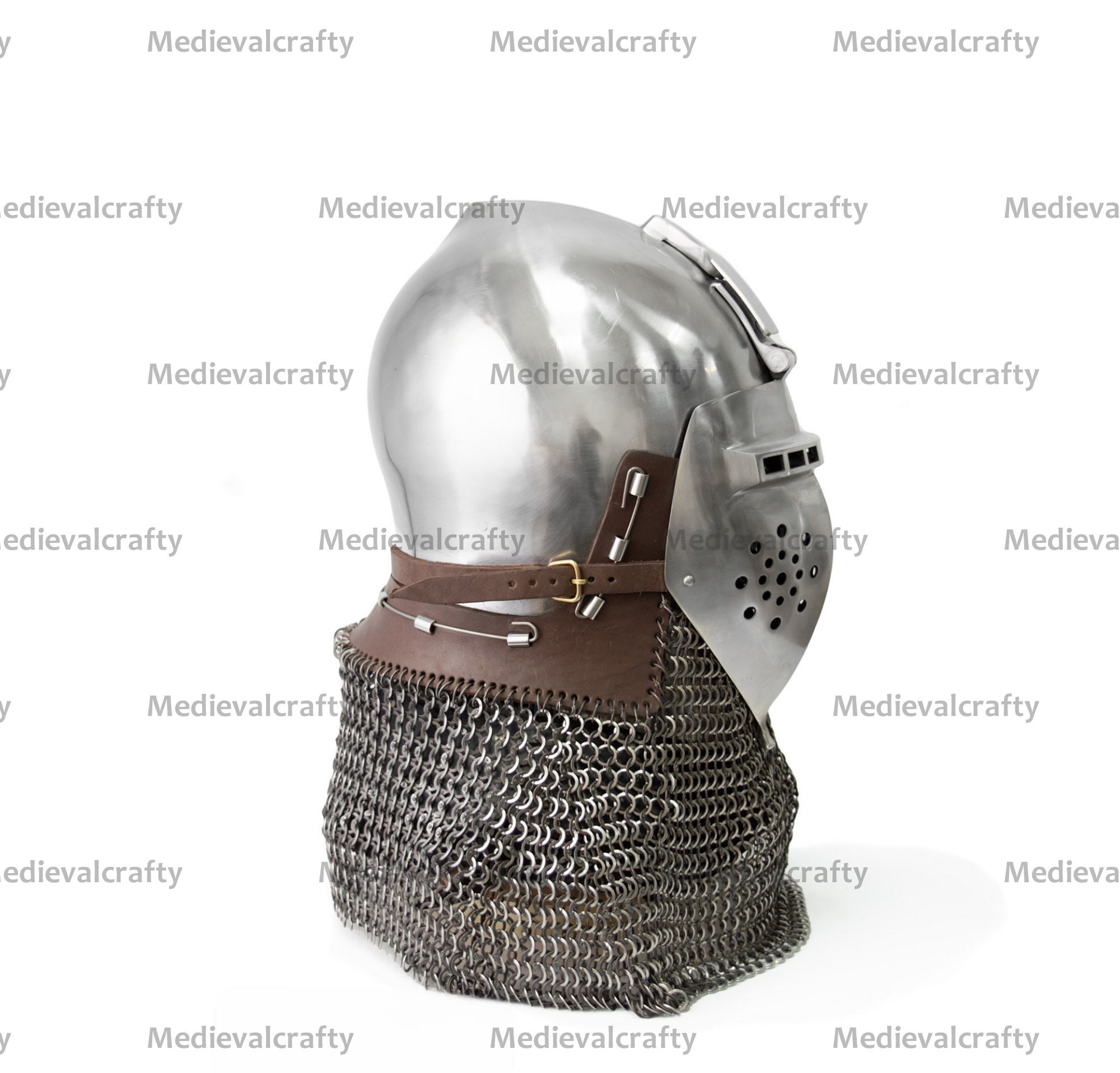 16 Gauge Medieval Nuremberg Helmet Medieval German Sallet Helmet ...