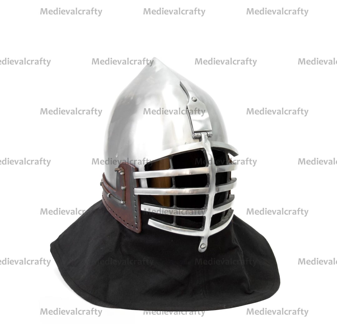 16 Gauge Medieval Bascinet Helmet Medieval Wolf Ribs Helmet Medieval Visor Helmet Bacinet Wolf ...