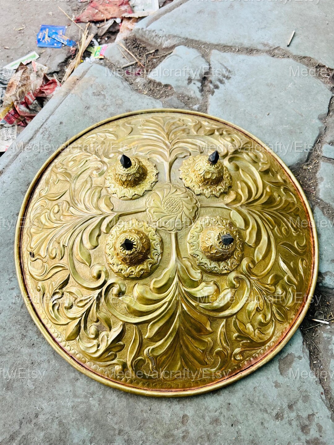 Medieval Brass Hand Embossing Shield Medieval Embrosed Shield Medieval ...