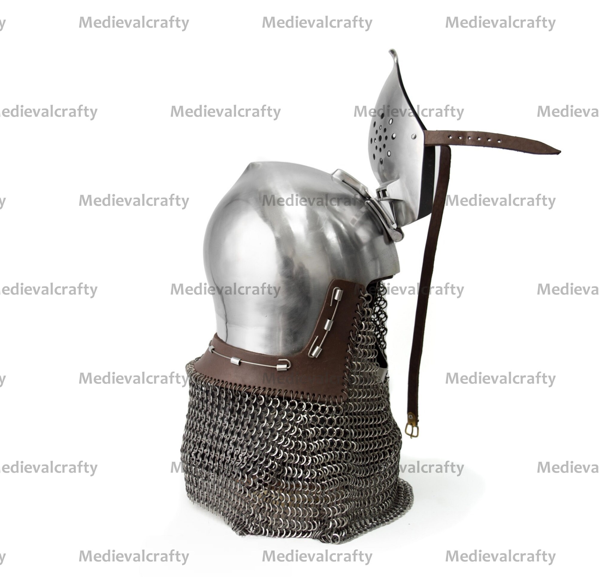 16 Gauge Medieval Nuremberg Helmet Medieval German Sallet Helmet Medieval German Bascinet Helmet ...