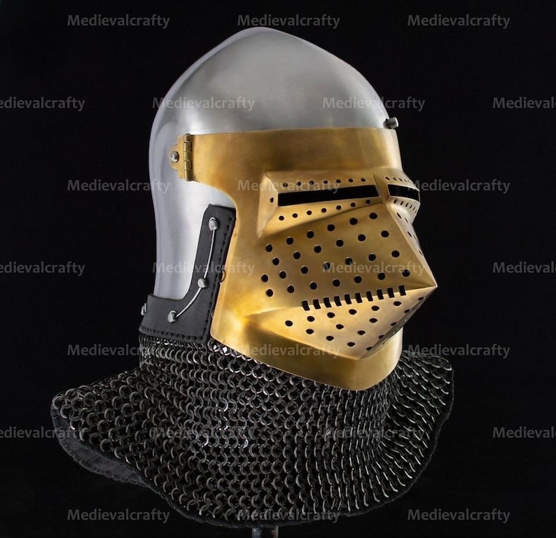 14 Gauge Medieval Klappvisor Helmet Medieval Hunsgugel Marigny Helmet ...
