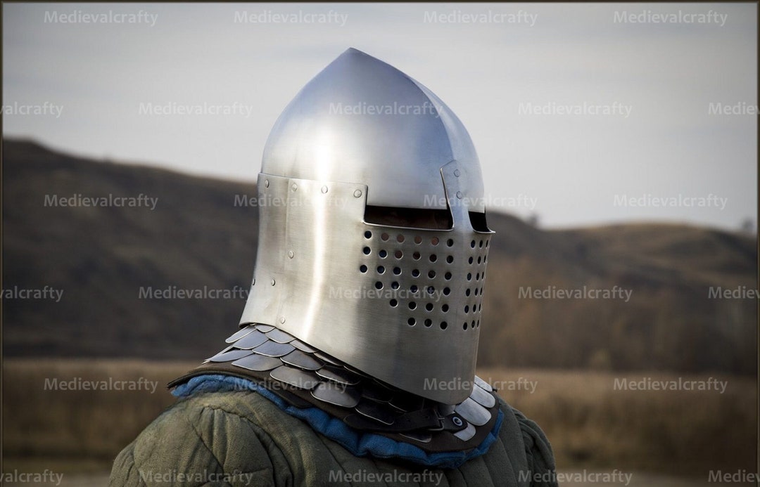 18G Medieval Crusader Helmet Medieval Sugarloaf Helmet Medieval Templar ...
