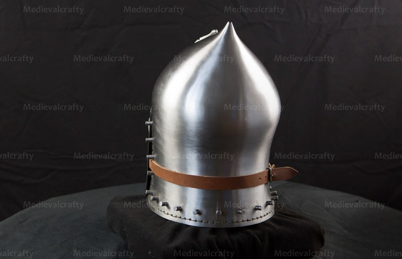 18 Gauge Medieval Onion Top Bascinet Helmet Medieval Klappvisor Helmet ...