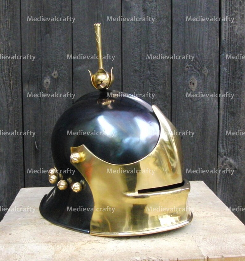 16 Gauge Medieval German Salleta Helmet Medieval 15th Century Sallet ...