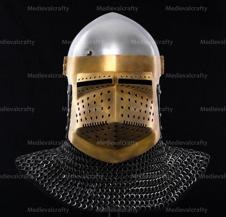 14 Gauge Medieval Klappvisor Helmet Medieval Hunsgugel Marigny Helmet ...