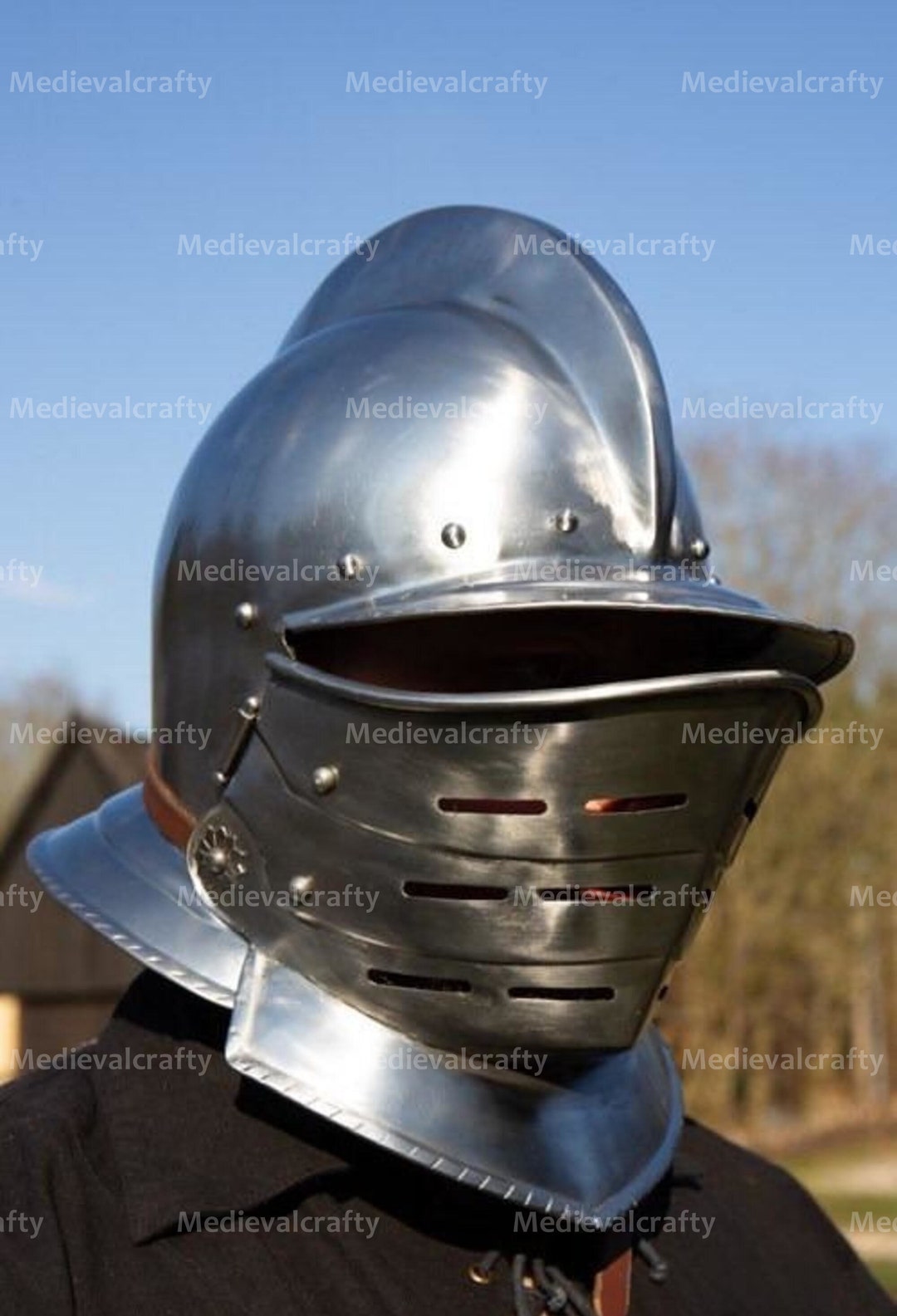 18 Gauge Medieval Burgonet Helmet Medieval Bascinet Helmet Medieval ...