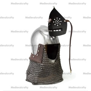 16 Gauge Medieval Nuremberg Helmet Medieval German Sallet Helmet Medieval German Bascinet Helmet ...