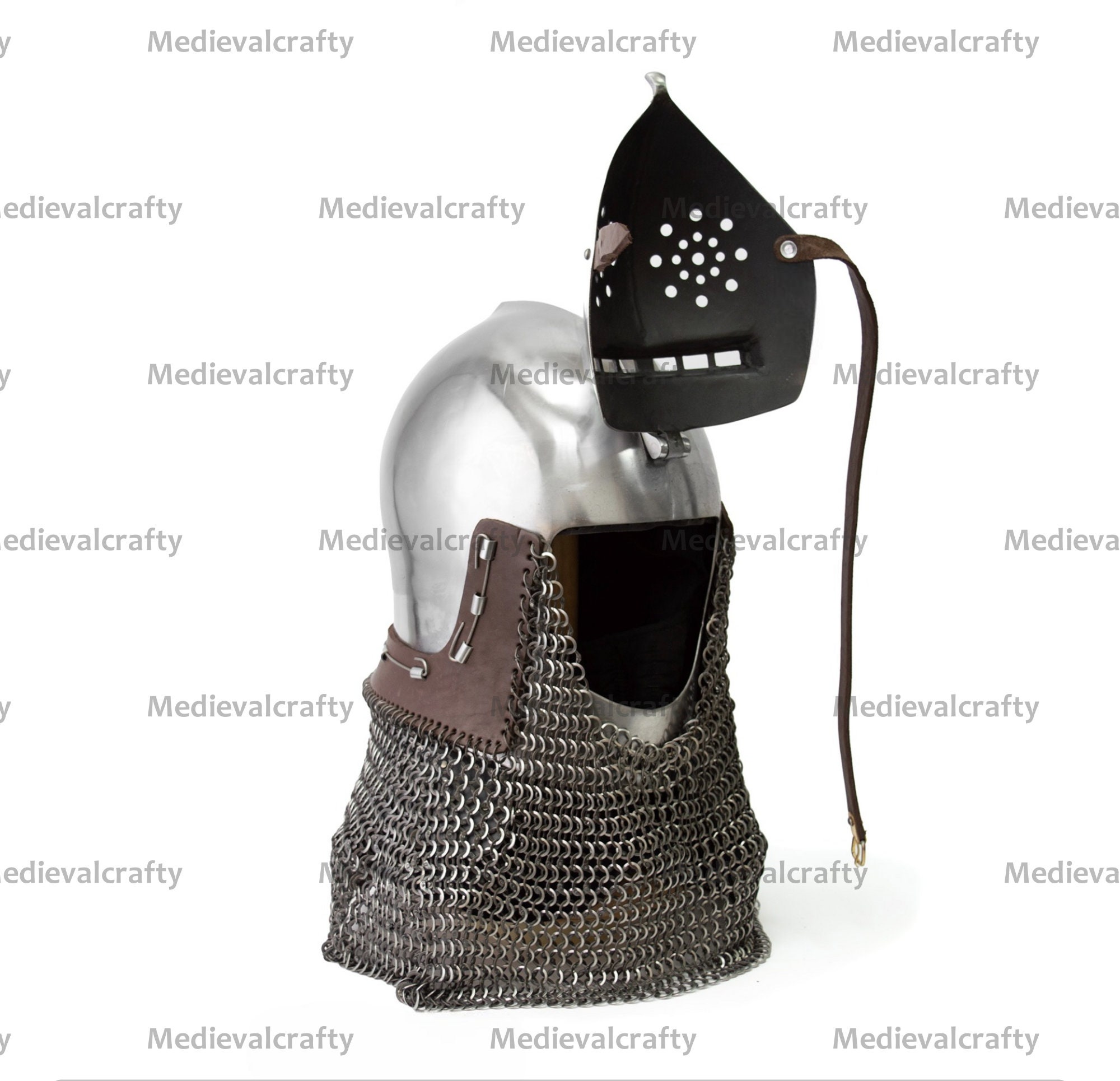 16 Gauge Medieval Nuremberg Helmet Medieval German Sallet Helmet Medieval German Bascinet Helmet ...