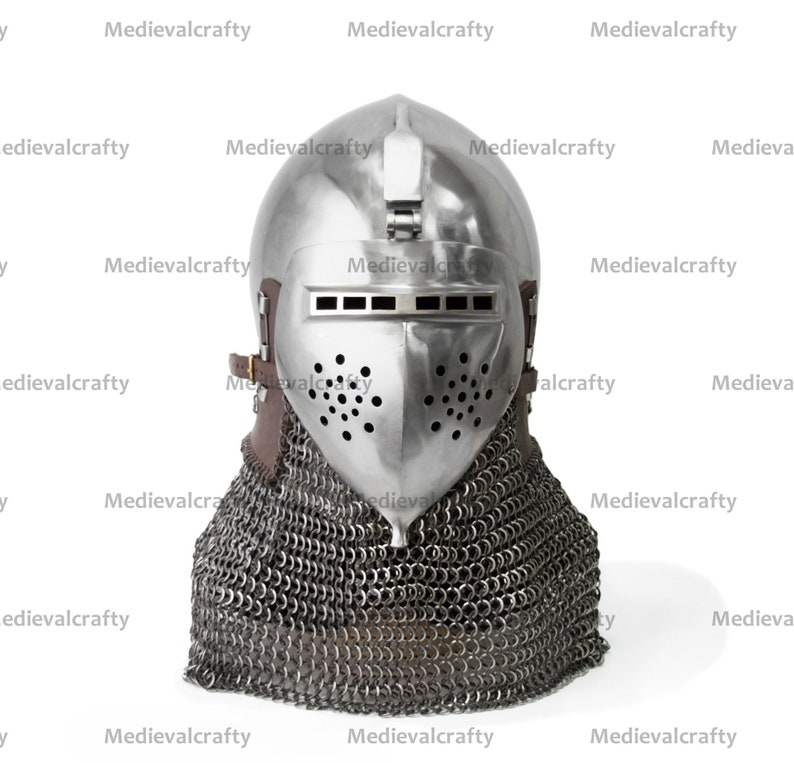 16 Gauge Medieval Nuremberg Helmet Medieval German Sallet Helmet ...