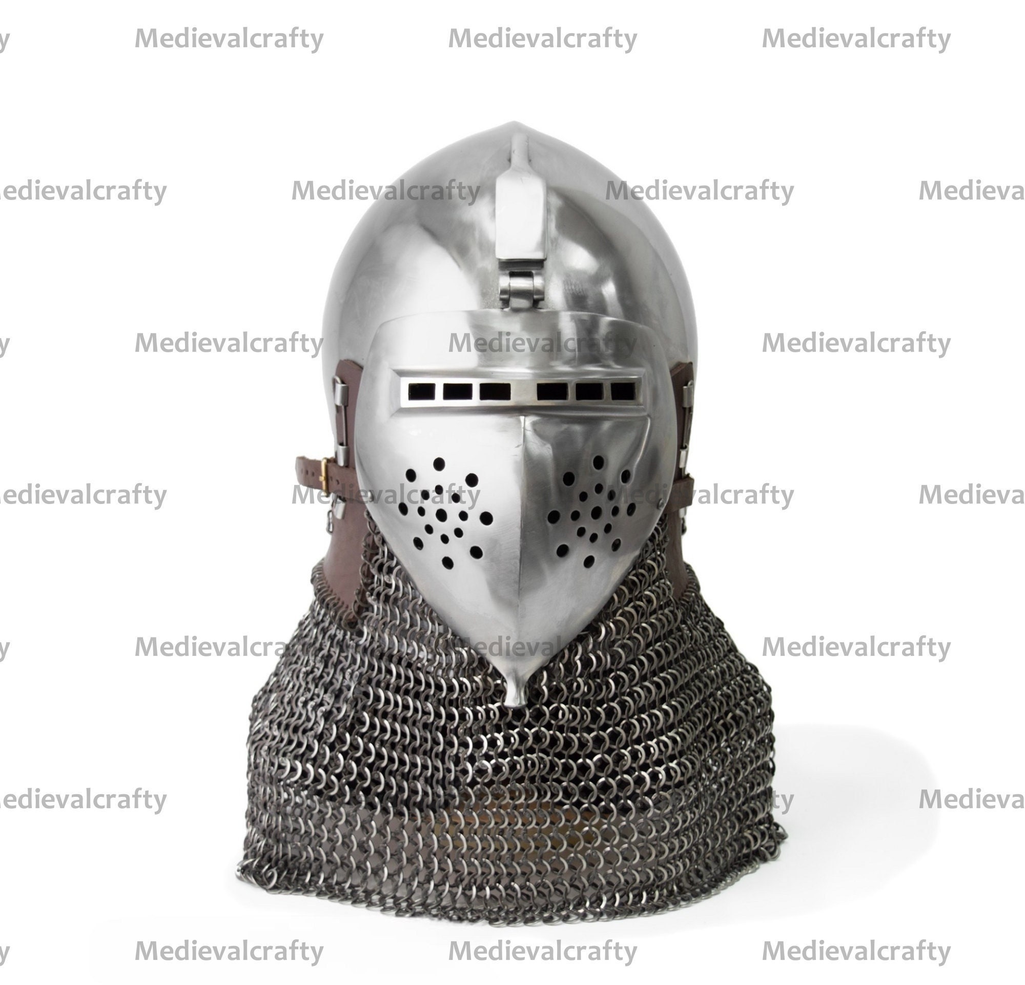 16 Gauge Medieval Nuremberg Helmet Medieval German Sallet Helmet ...