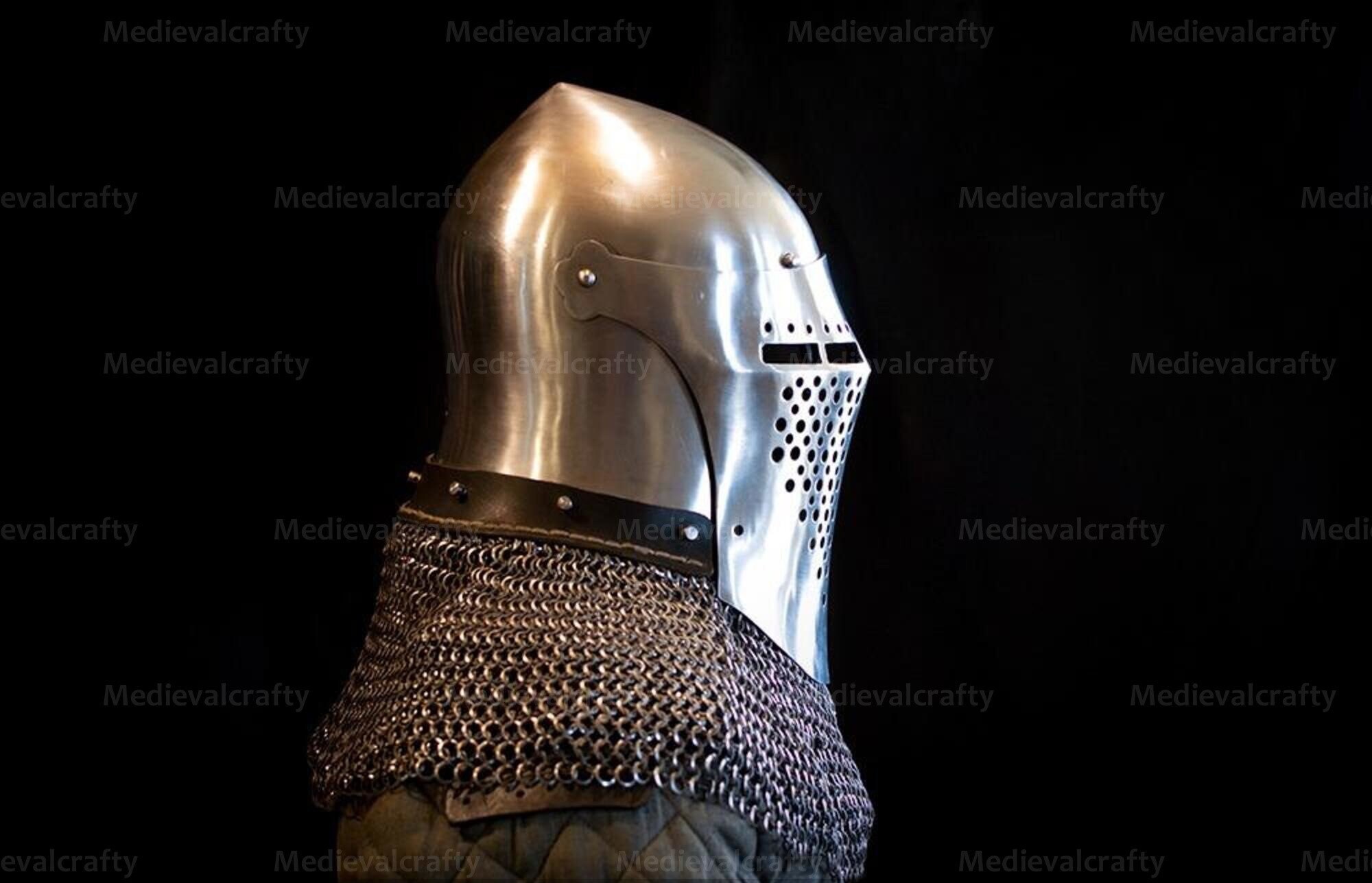 16G Medieval Bascinet Helmet Medieval Griffon Heavy Combat Helmet ...