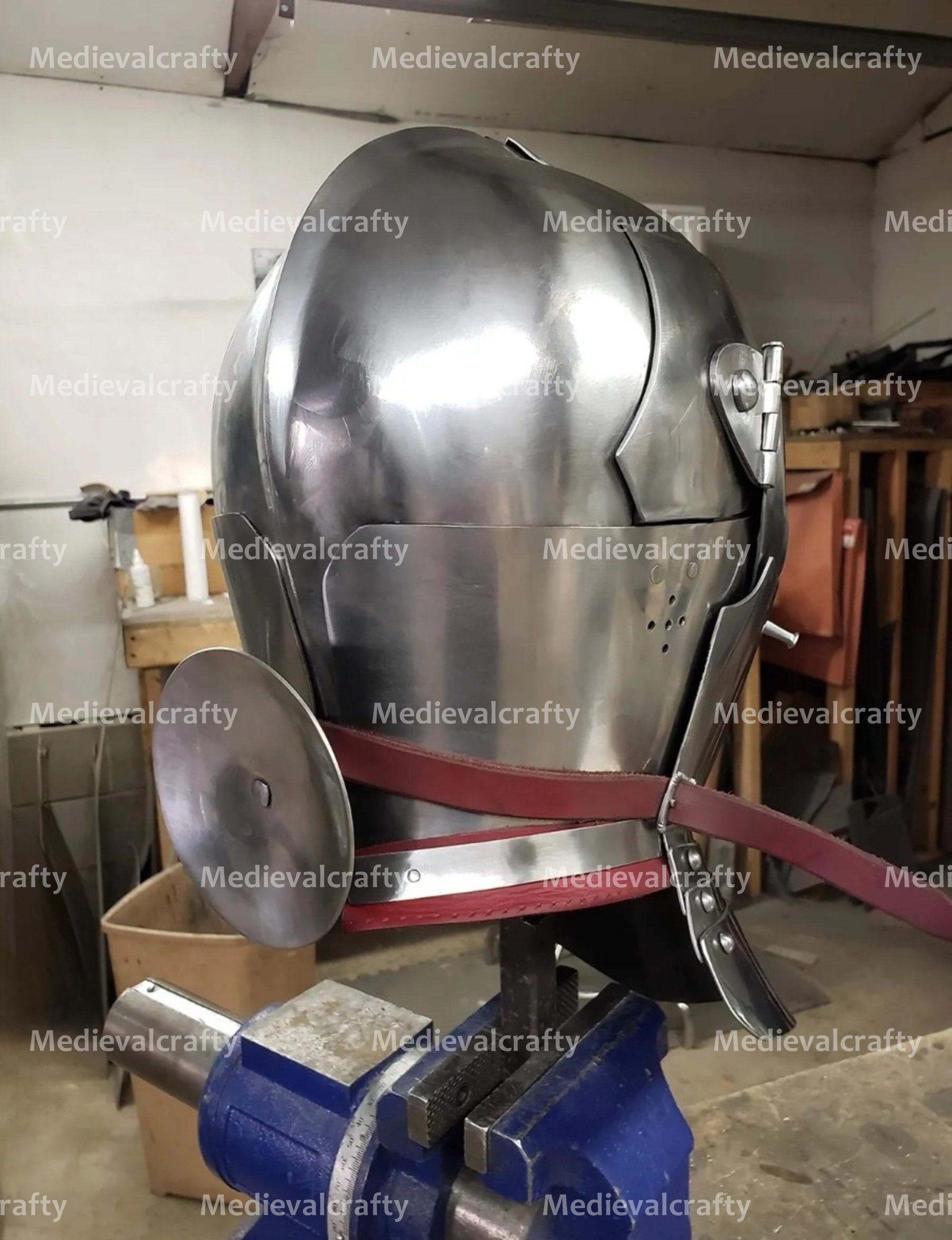 18 Gauge Steel Medieval Armet Helmet Medieval German Sallet Helmet With ...
