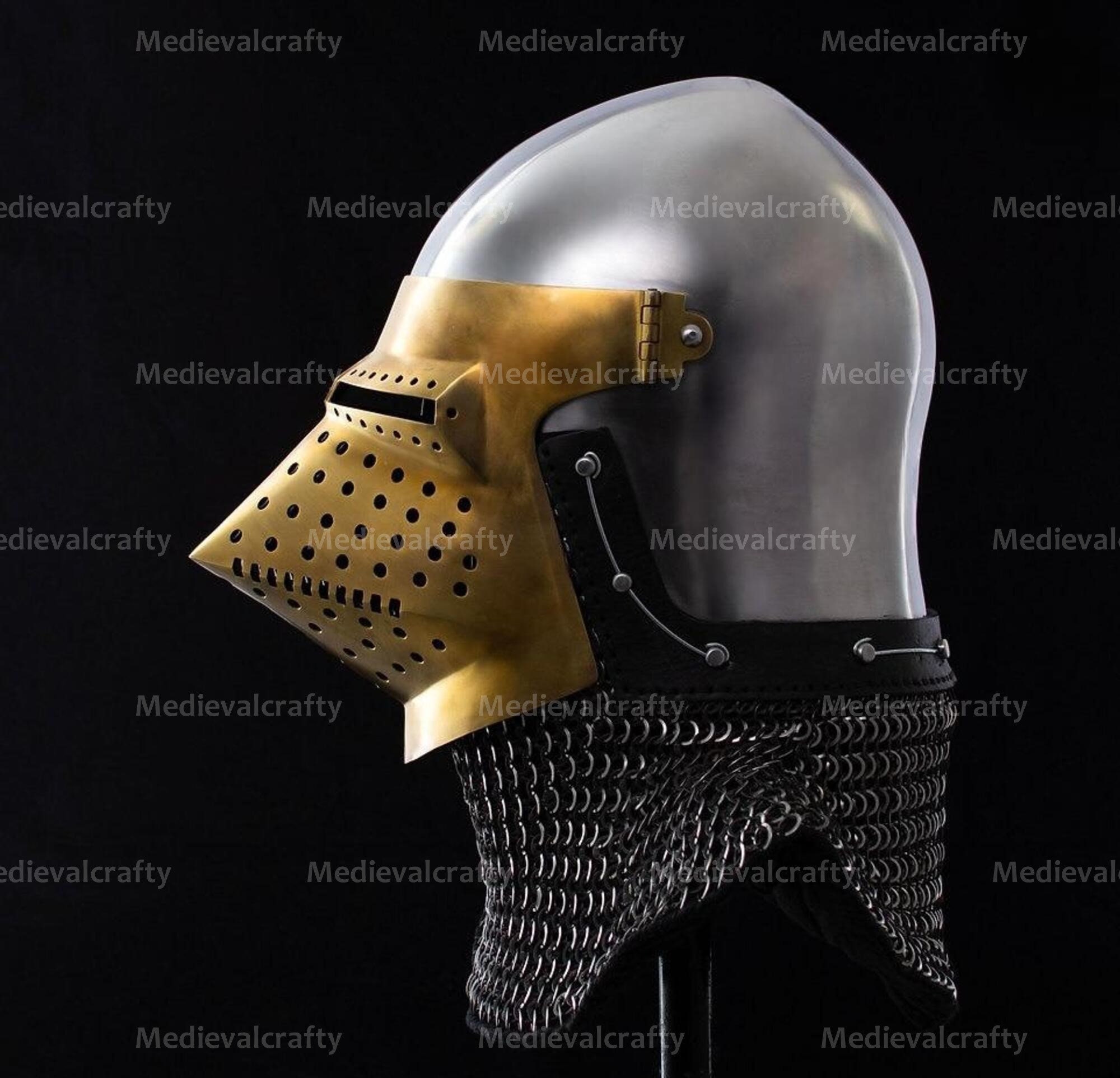 14 Gauge Medieval Klappvisor Helmet Medieval Hunsgugel Marigny Helmet ...