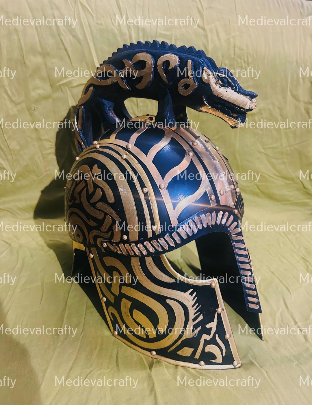 18G Medieval Knight Blackened Helmet Medieval Armor Steel Helmet With ...