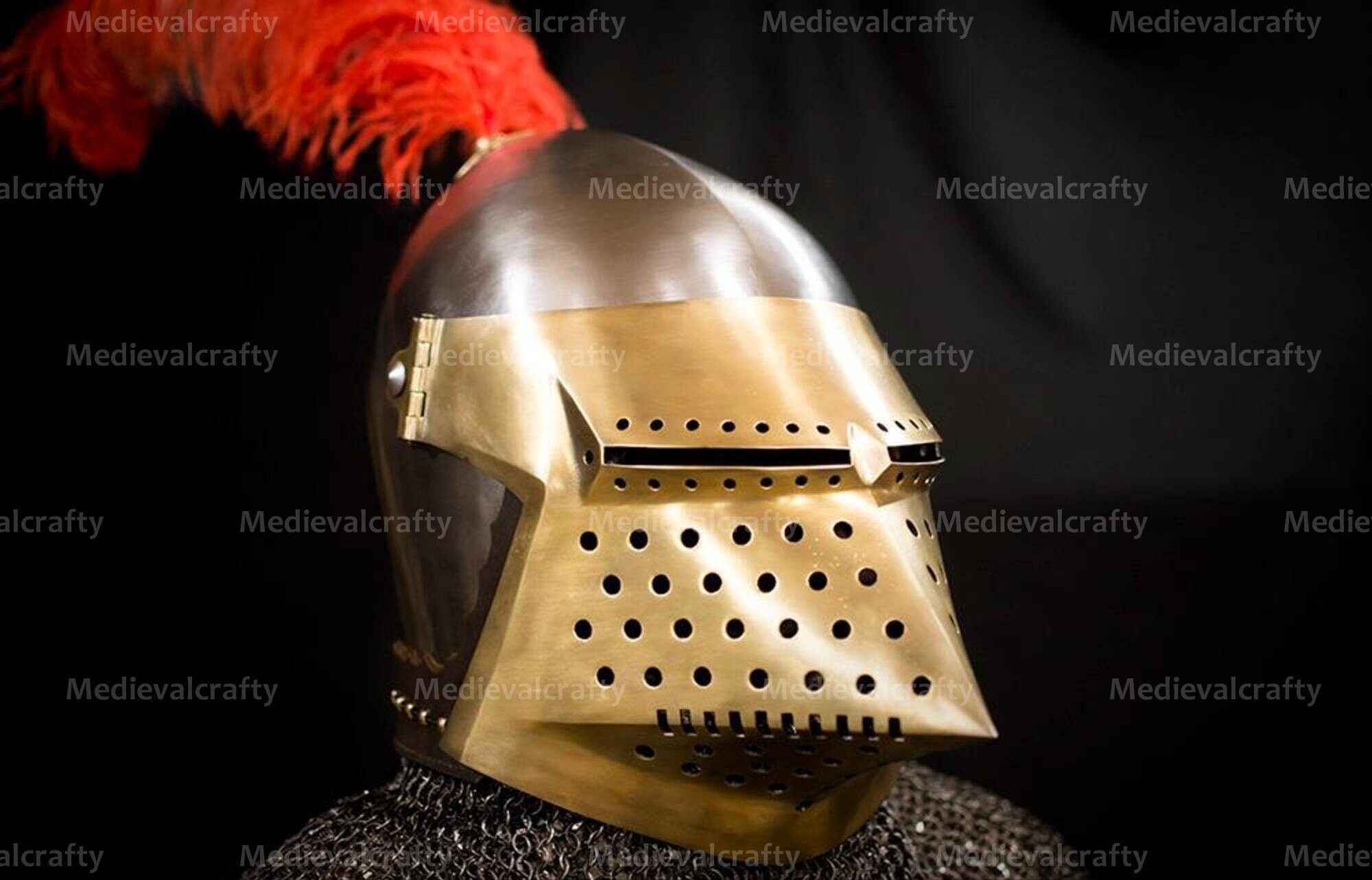 16 Guage Medieval Klappvisor Helmet Pig Face Helmet Medieval Bascinet ...