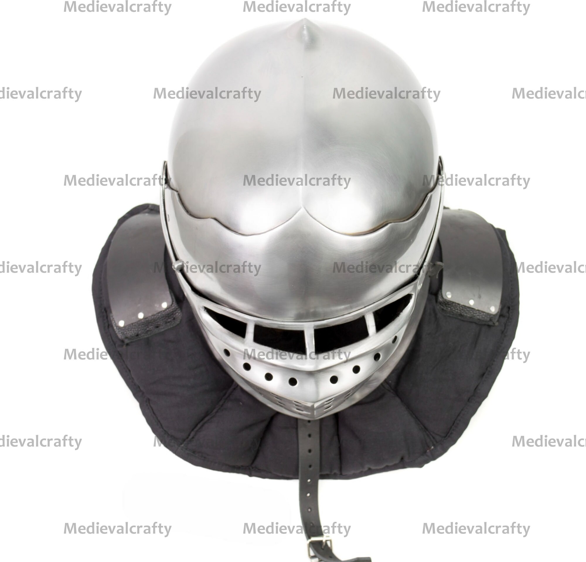 16 Gauge Medieval Functional Battle Combat Helmet Medieval Nurnberg Helmet Medieval Bacinet ...