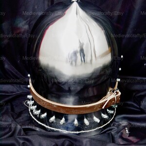 18 Gauge Medieval Onion Top Bascinet Helmet Medieval Klappvisor Helmet ...
