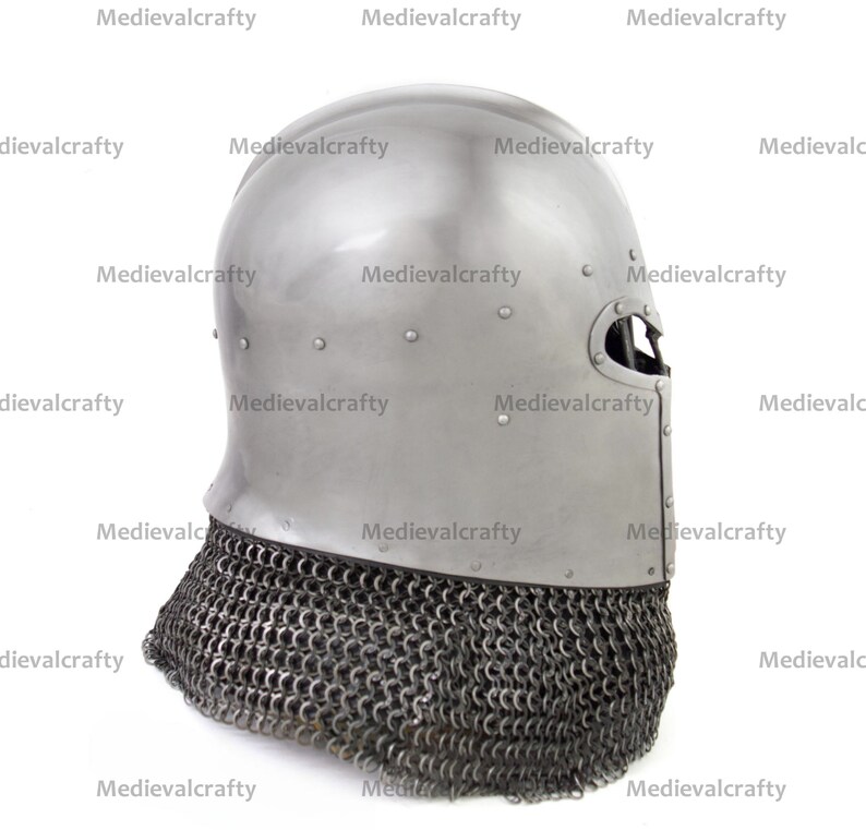 18 Gauge Medieval Heavy Italian Grill Helmet Medieval Barbute Combat ...